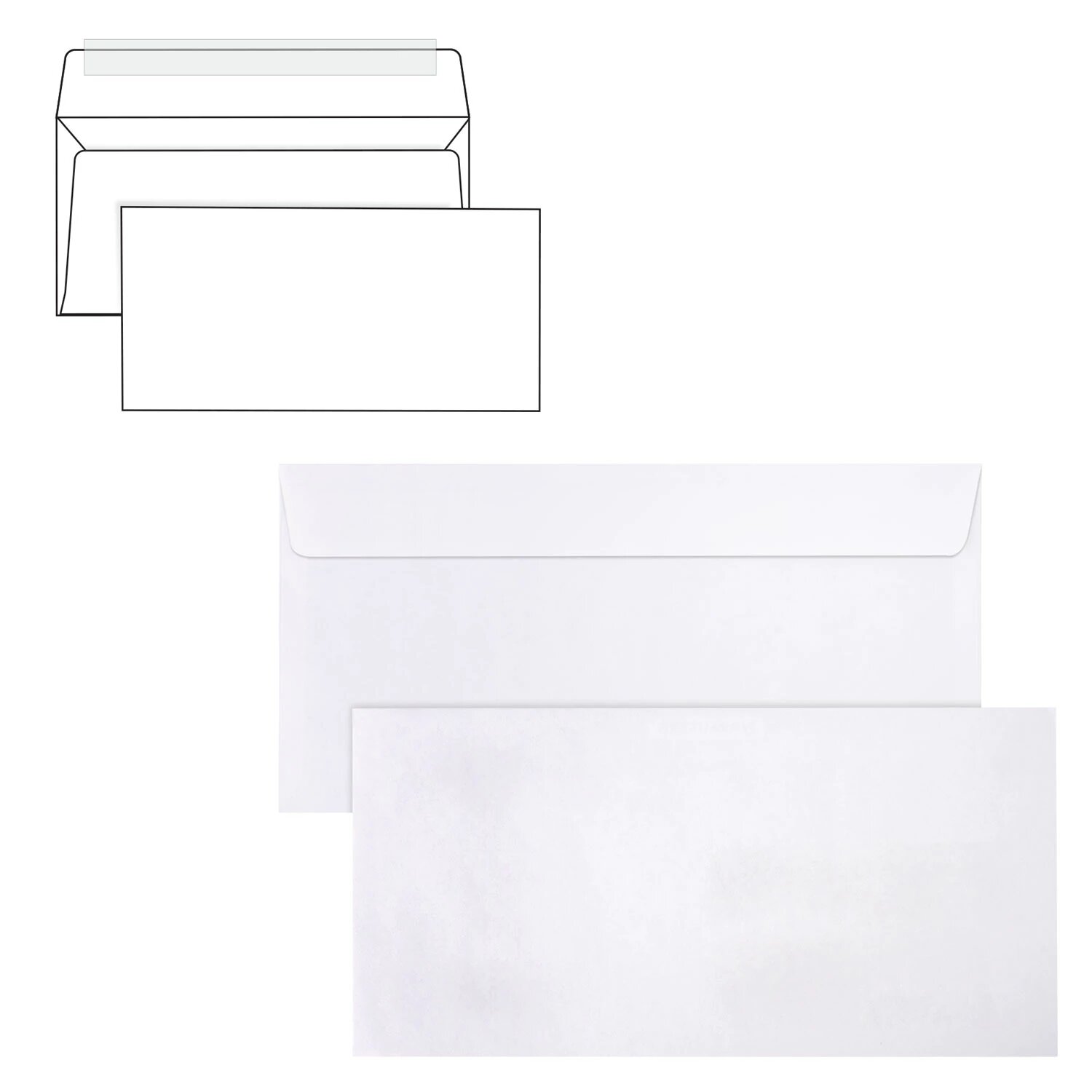 Конверты Е65 (110220 мм), отрывная лента, 80 г/м2, комплект 25 шт, внутренняя запечатка, BRAUBERG, 122449, 5шт.