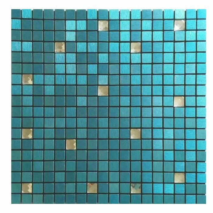 Европейская самоклеящаяся металлическая мозаичная плитка для фона - Имитация античной бронзы с узором Ветряная мельница,0.3, синий