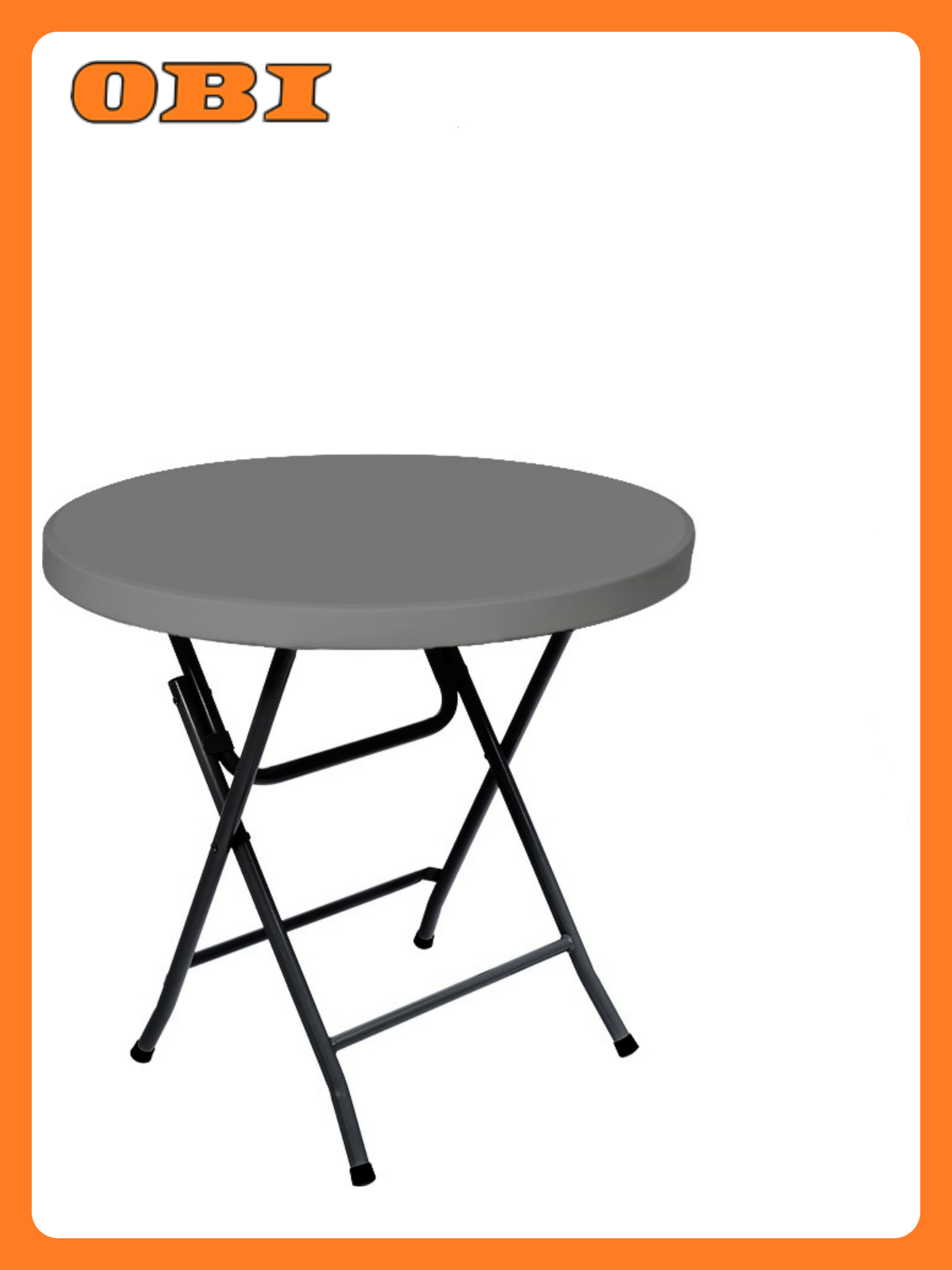 Стол складной, круглый, HDPE, ⌀ 80 см, максимальная нагрузка 120 кг