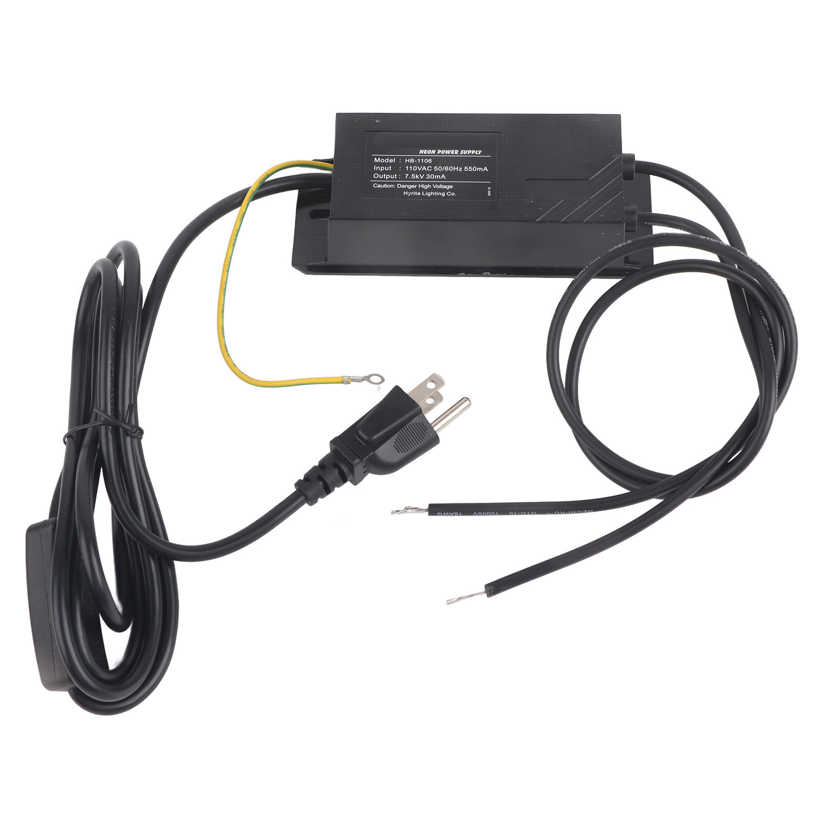 Комплект электронного трансформатора-выпрямителя с черным неоновым покрытием, 7,5 кВ, 30 мА.