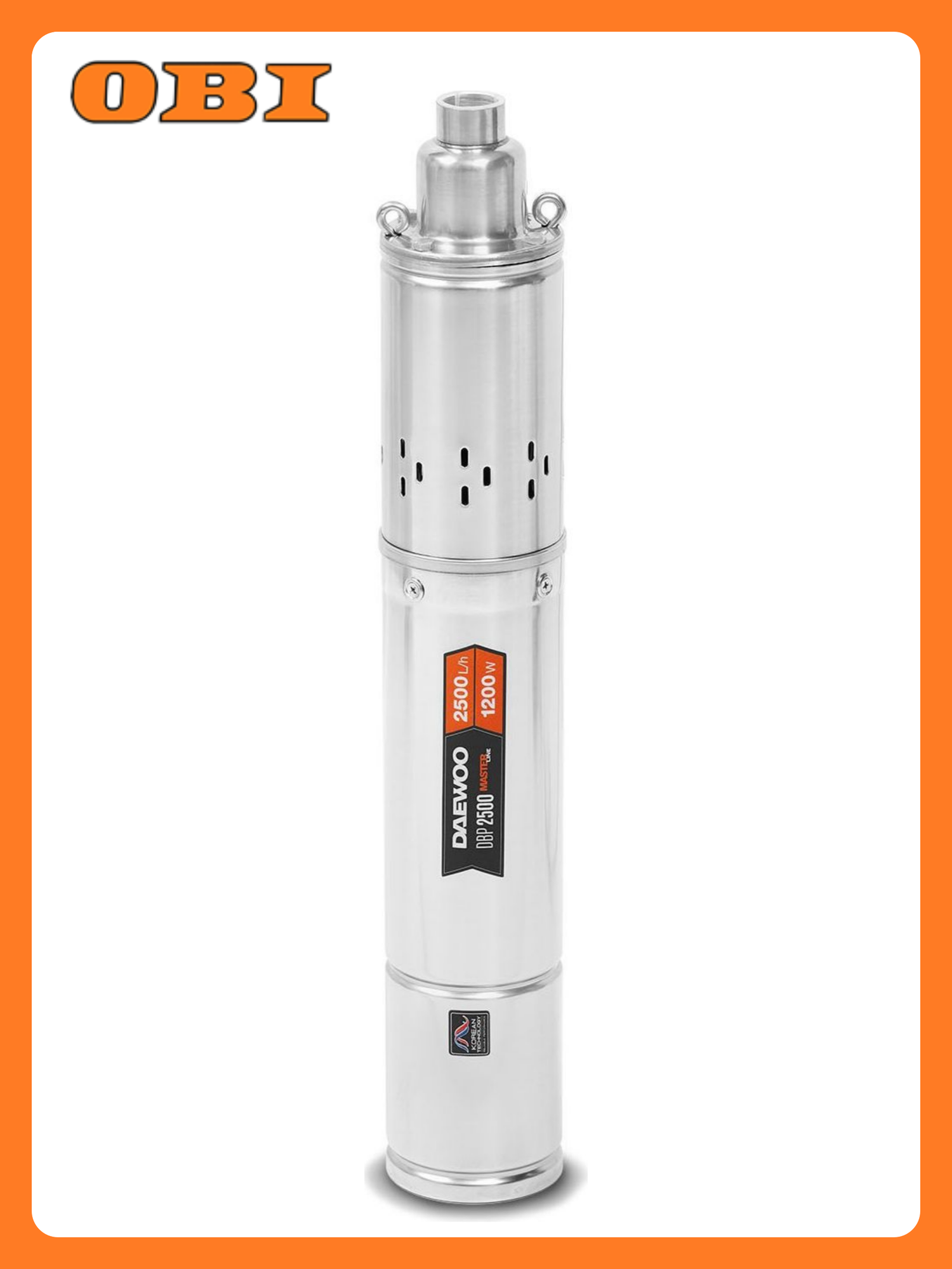 Насос скважинный DAEWOO DBP 2500, нержавеющая сталь, защита от сухого хода и перегрева