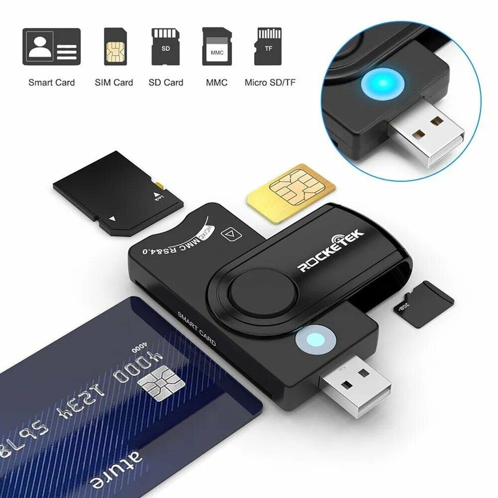 Картридер, совместим с ПК и мобильными устройствами, USB 2.0 plug-and-play