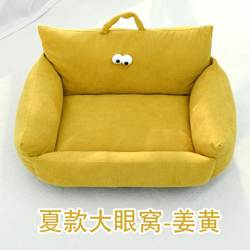 Осенне-зимнее гнездо для собак с большим глазом, кошачье гнездо, полосатый диван, моделирующее гнездо, макаронное