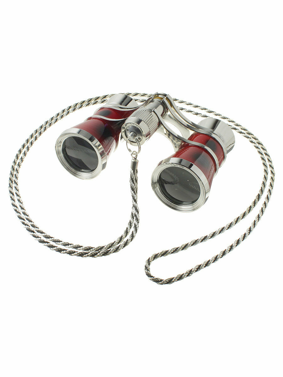 Бинокль 3Х25 театральный, вишневый, серебристый