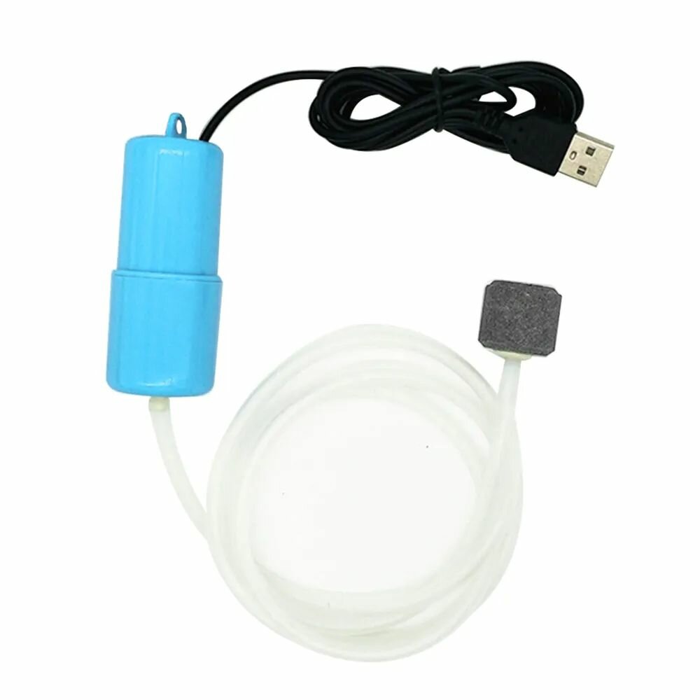 Кислородный компрессор для рыб и гидропоники с аэрационным камнем