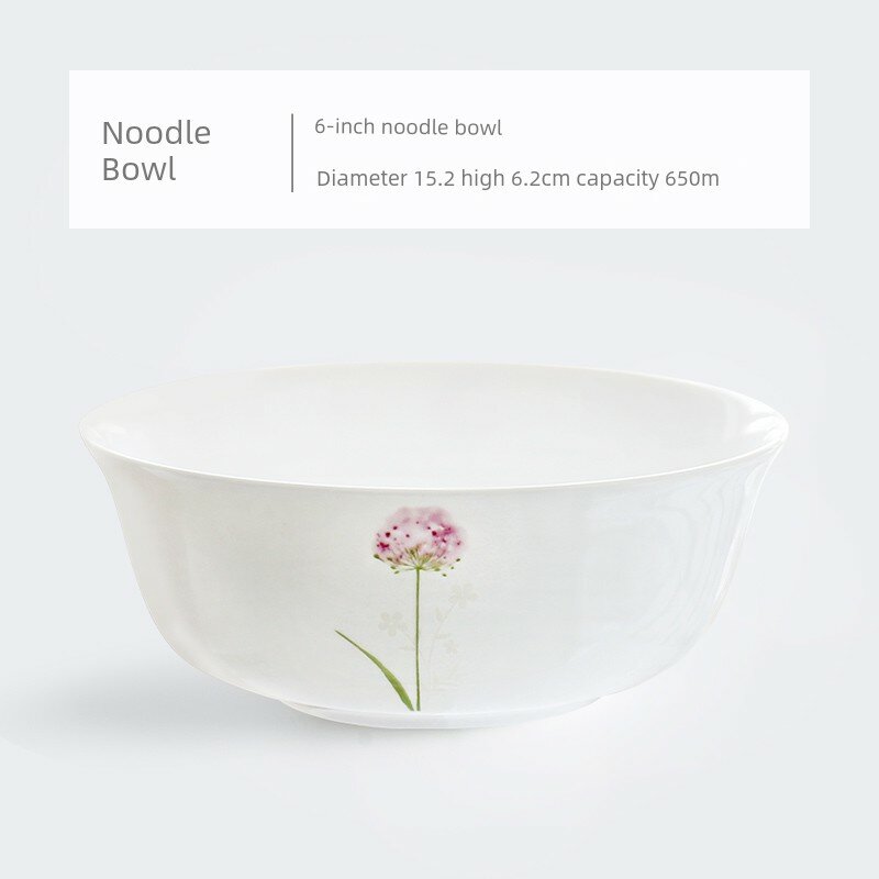 Чаша для риса из костяного фарфора, чаша для лапши, чаша для яиц на пару, большая суповая чаша для микроволновой печи,