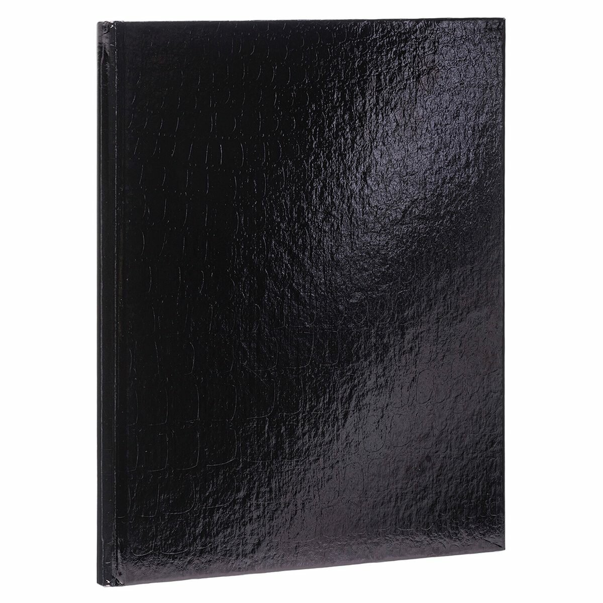 Блокнот А5 167х216 мм, 80 л, твёрдый, бумвинил "METALLIC", клетка, блок 5 цв, HATBER, черный, 0847 (80ББ5В1)