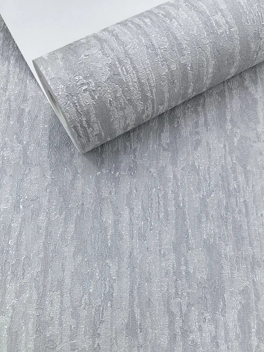 Обои виниловые 0.53*10м без подгонки, моющиеся, цвет серый бетон