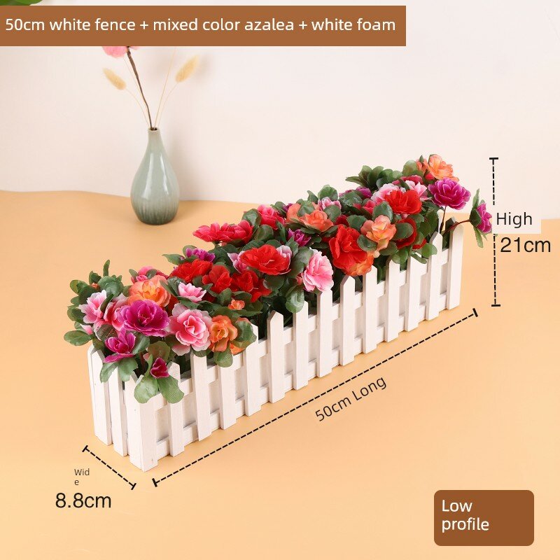 Искусственные цветы азалии для ограждений, перил, подоконников, декора дома, перегородок, угловых цветочных грядок,