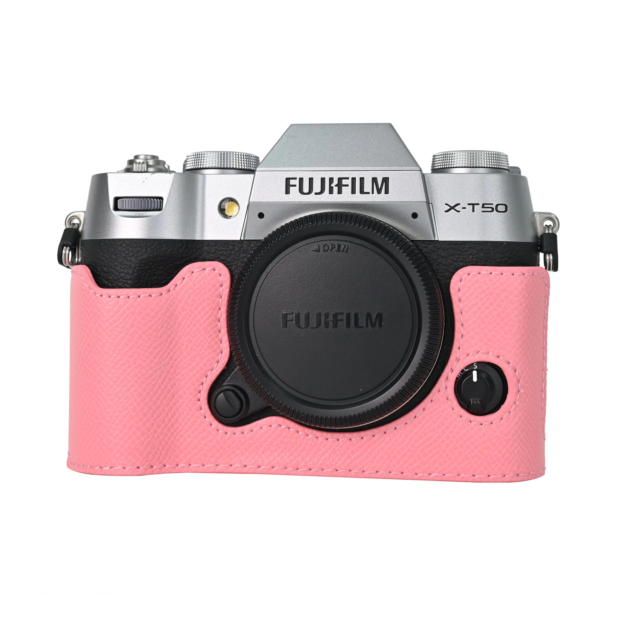 Кожаный чехол для камеры Fuji XT50 - розовый, легкий защитный чехол для фотосъемки в путешествиях