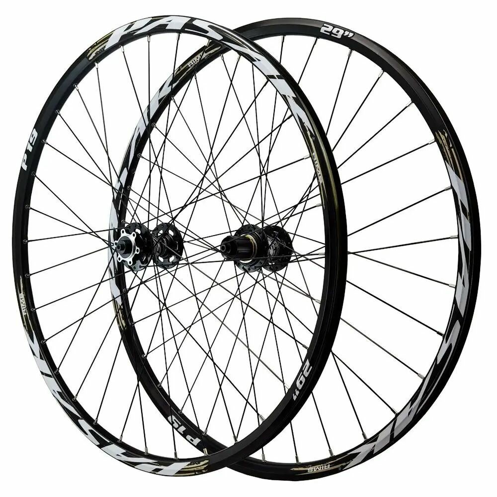 Комплект колесных дисков MTB Black Hub Gray Stick-29inch-THRU 15X100 12X142-HG Clincher с дисковым тормозом 32h QR 5mm Кассетный маховик