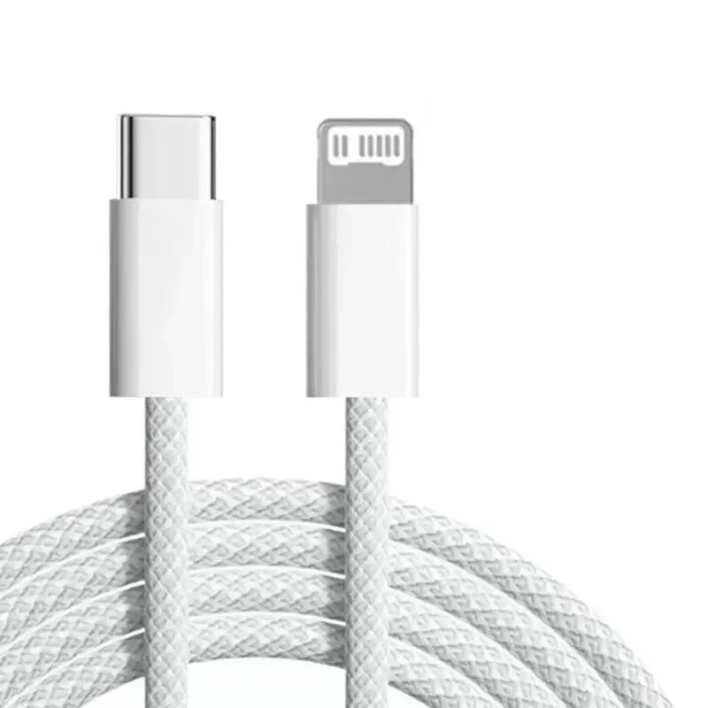 1 м, 2 м, тип C PD Line, USB-C, нейлоновая оплетка, 30 Вт, кабель для быстрой зарядки для Apple iPhone 14 13 Mini 12 11 Pro 8 Plus XS MAX XR iPad Air3 1 м, небесно-голубой