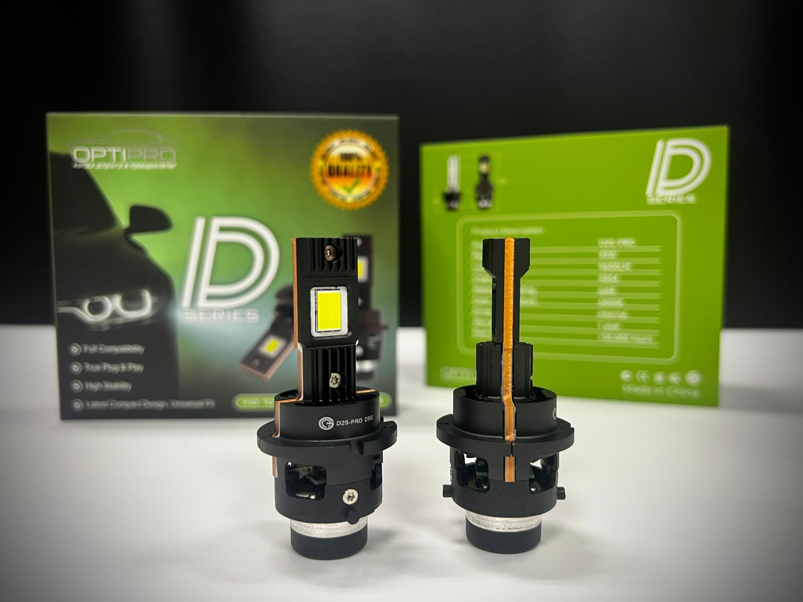 Светодтодные LED лампы D2S PRO / 45W, 9600LM, 6000K - Лед лампы вместо штатного ксенона
