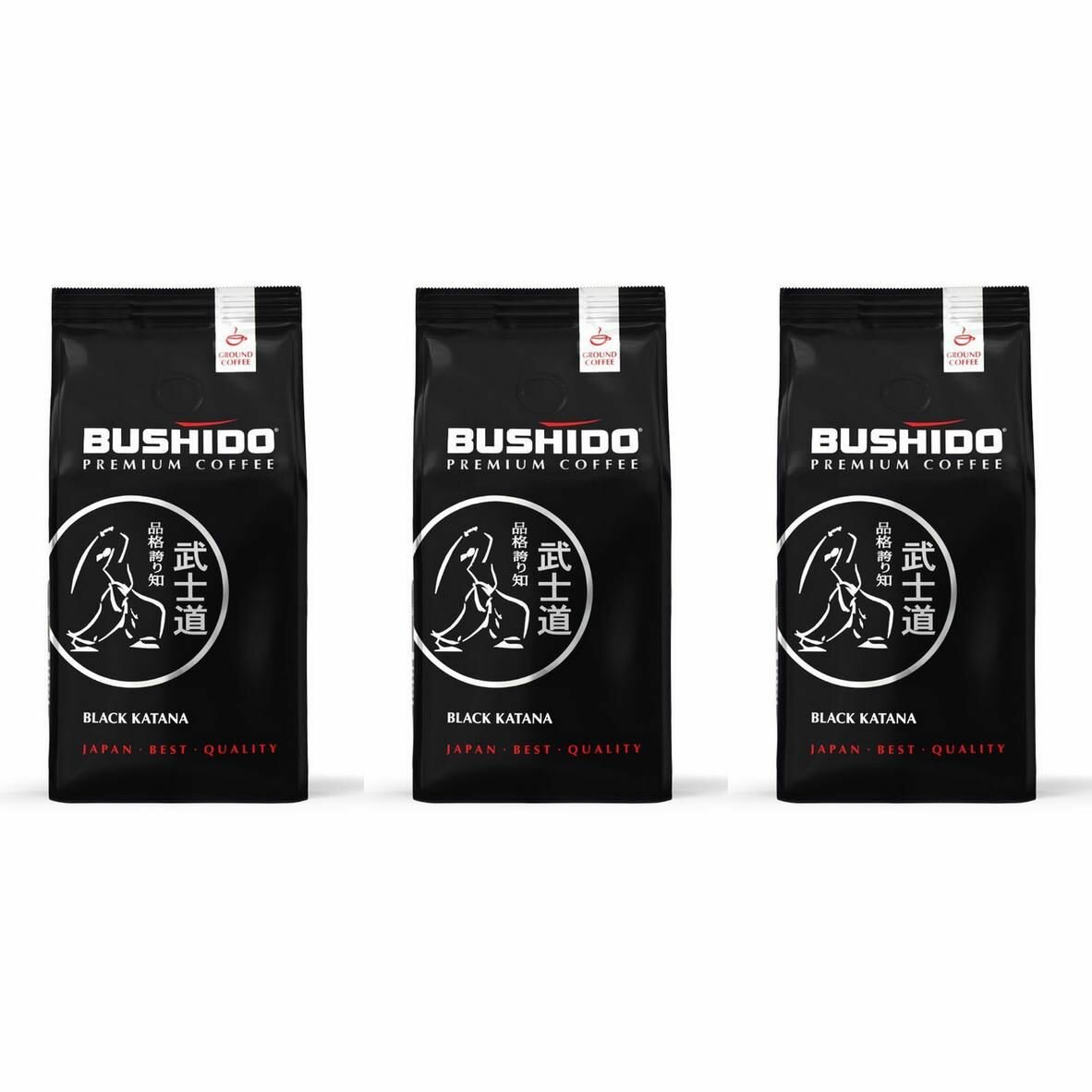 BUSHIDO Кофе молотый Black Katana, 227 г, 3 шт