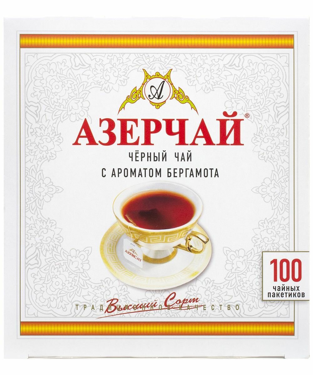 Azercay Черный чай, Бергамот, 100 пак.