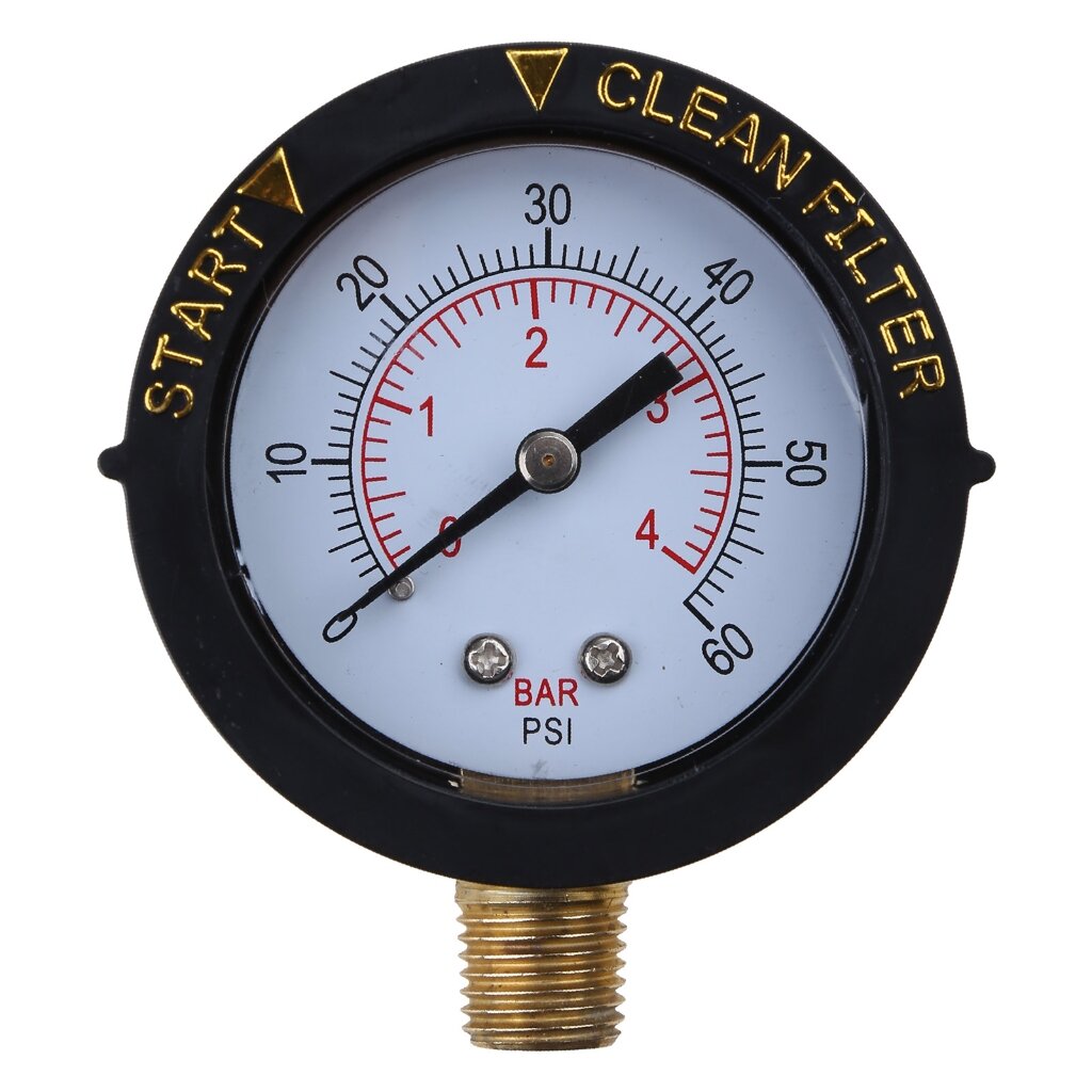 2 Start & Clean Filter Pressure Gauge Swimming Pool Spa Aquarium Water 1/4 NPT