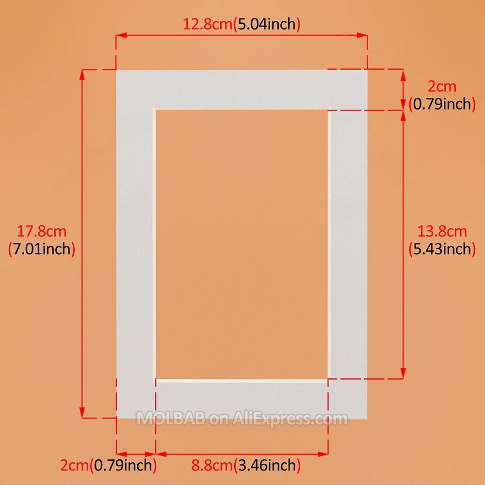 MOLBAB Картонные фотоковрики 6/7/8 дюймов 6 шт. 7x5 inch, White Rectangle