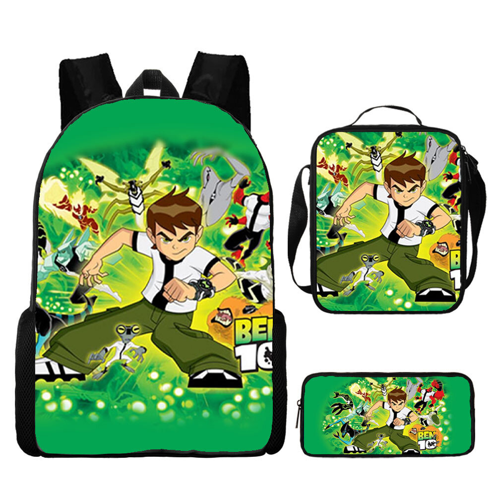 Подросток-хакер рюкзак Бен 10 школьная сумка аниме мультфильм рюкзак сумка для ланча сумка через плечо пенал