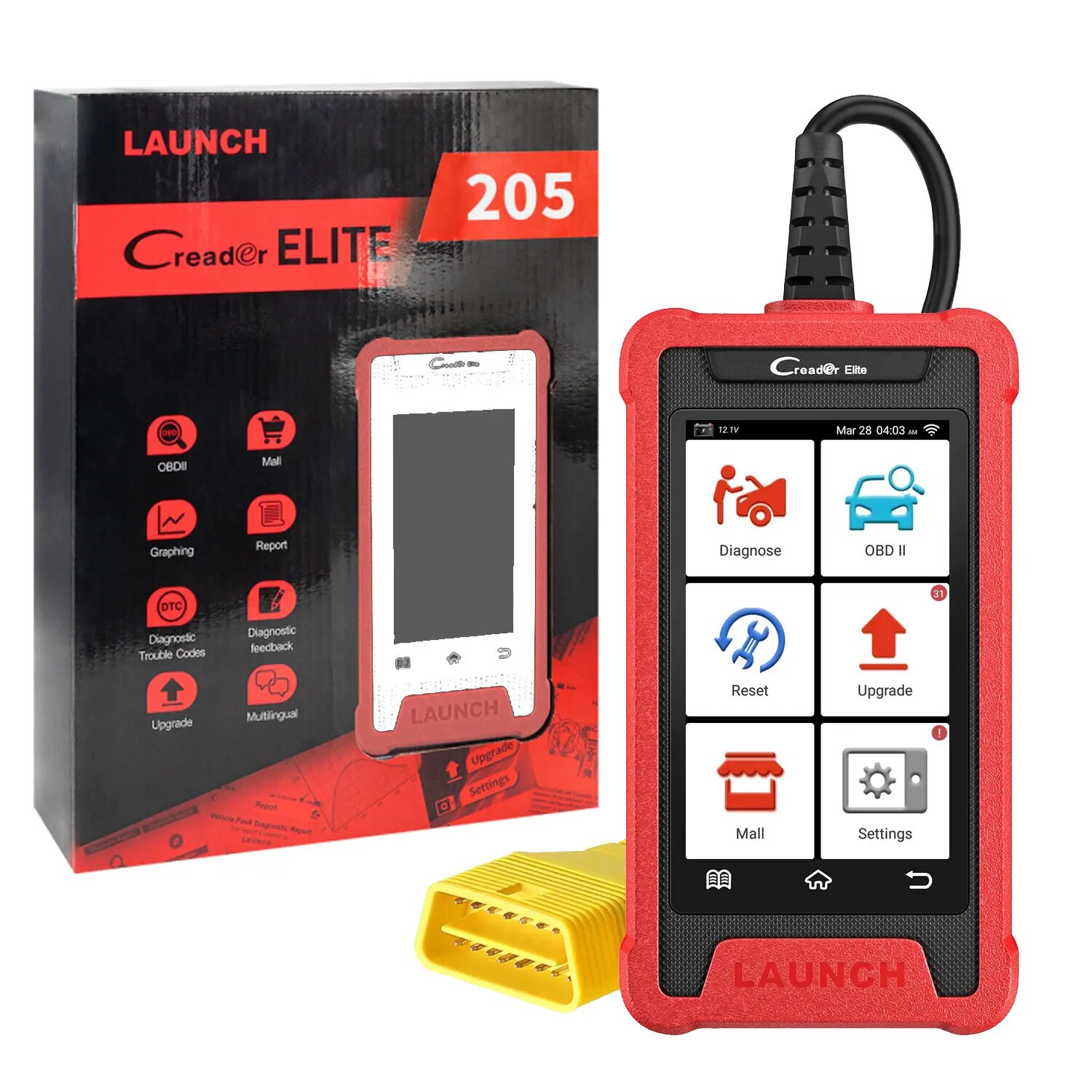 LAUNCH X431 Creader Elite CRE202 Автомобильные диагностические инструменты 4 Systen 2, сброс сканера OBD2 Пожизненное бесплатное обновление