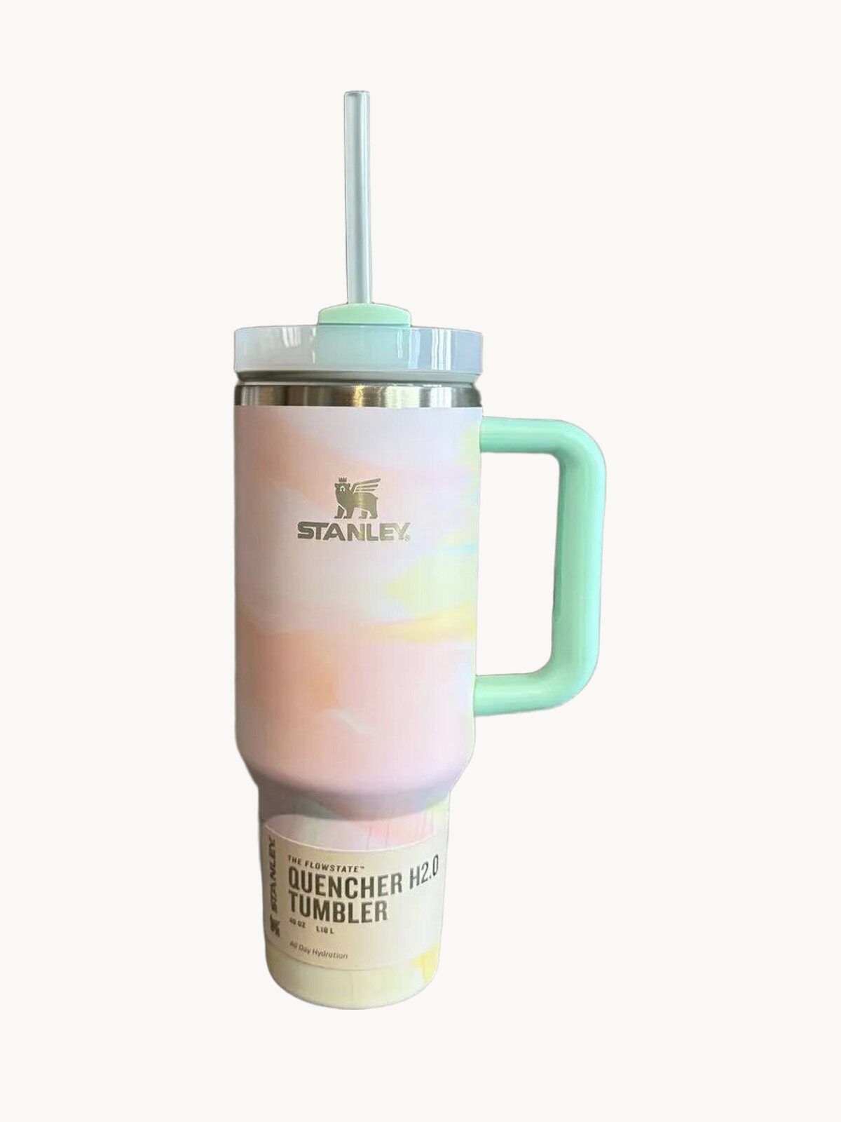 Термокружка из нержавеющей стали 1.18л, Морское мороженое + колпачок для трубочки в подарок