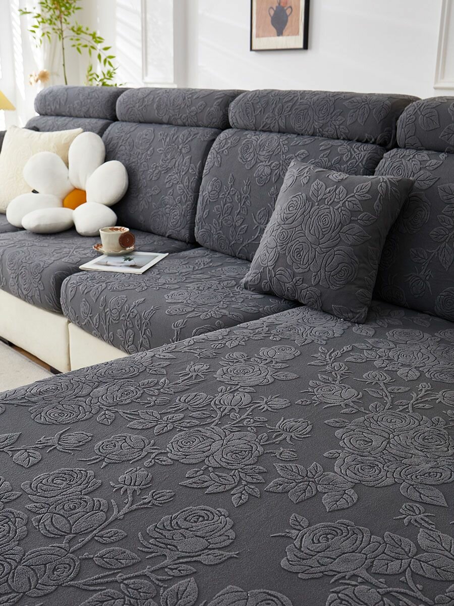 Нескользящий чехол для дивана, износостойкий протектор мебели,100,65,1, темно-серый