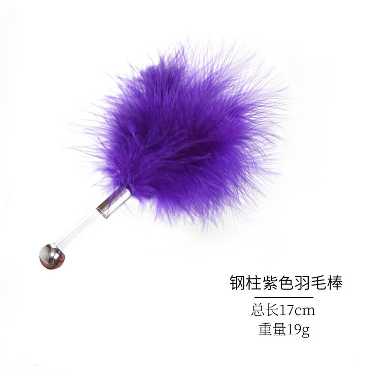Перо палка подбирает дразнящие палочки с кисточками Анальная пробка с фиолетовым пером