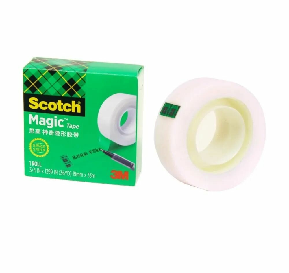 Клеящая лента 3М SCOTCH 810 Magic Tape, 19 мм*33 м, прозрачная