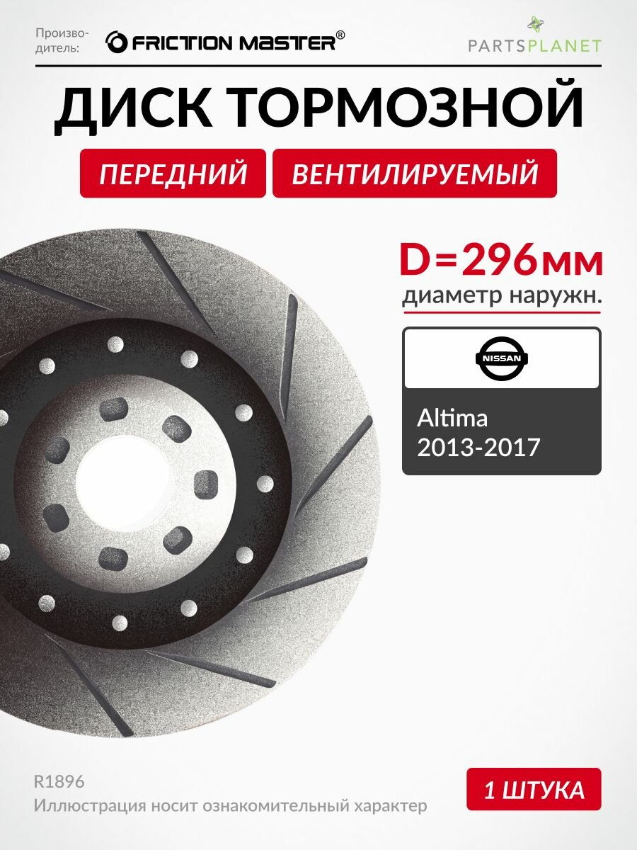 Тормозной диск передний на Ниссан Алтима, Теана, 1 штука