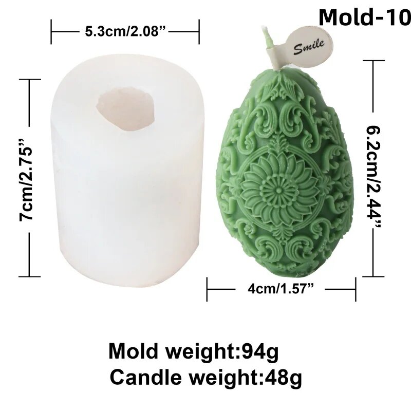 Форма для свечей 3D яйцо Mold-10