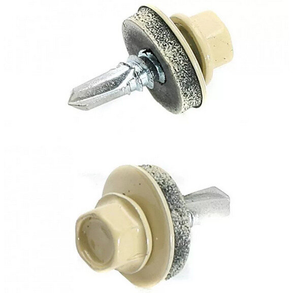 Саморез кровельный 5,5х19 мм, (250шт) RAL 1014 (Слоновая кость)