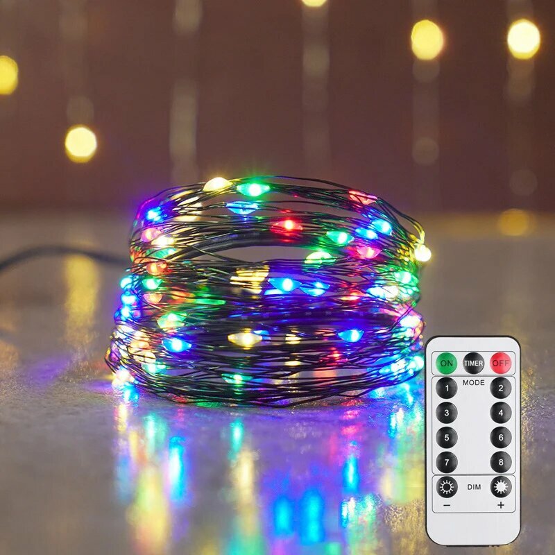 RGB гирлянда 5м 50 LED, многоцветная, с пультом