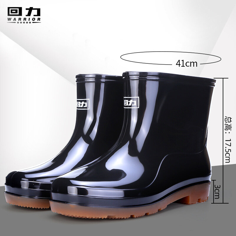 Мужские резиновые сапоги с флисовой подкладкой, теплые, высокие, нескользящие, износостойкие, с резиновой подошвой, водонепроницаемые, для рыбалки