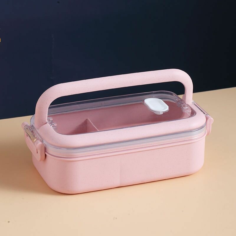 Японский стиль, двухслойный ланч-бокс, бенто-бокс для офисных работников и студенток, микроволновая, разделенная, портативная ланч-бокс набор