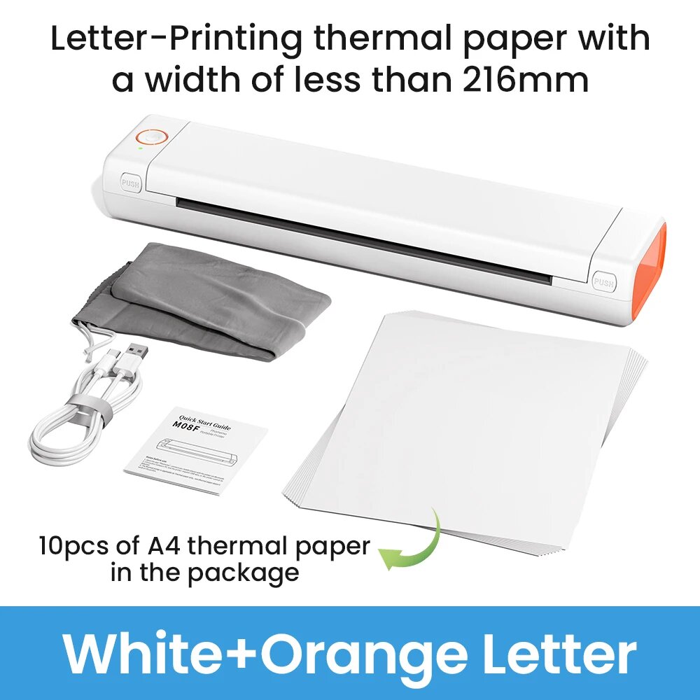 Phomemo M08F A4 Термопринтер Портативный беспроводной Bluetooth-принтер для тату-трафаретов, совместимый с телефоном ПК