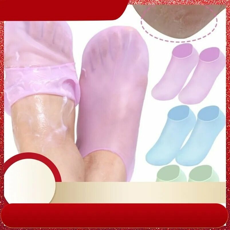 Мягкие силиконовые носки для защиты пяток от трещин на ногах, увлажняющая маска для ног, носки против трещин для женщин