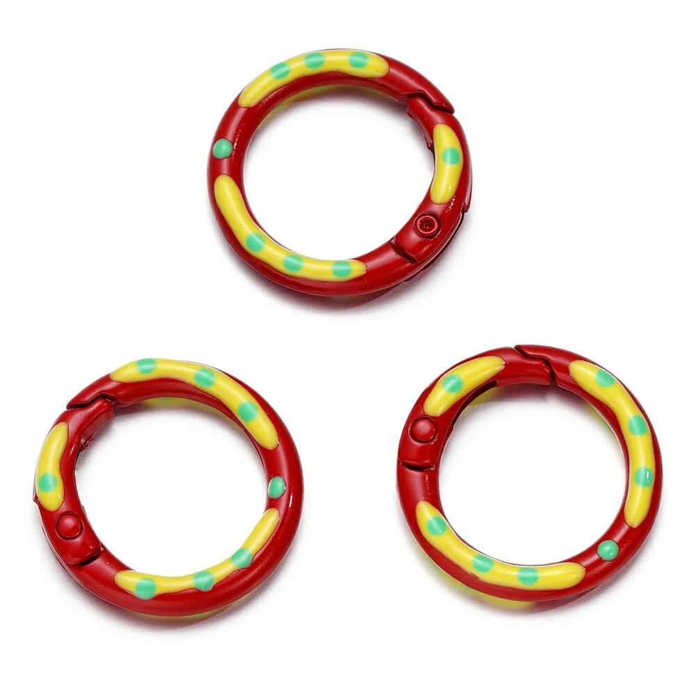 Карабин застежка для сумок, "Круглый" 25 мм 5шт , Цвет - красная