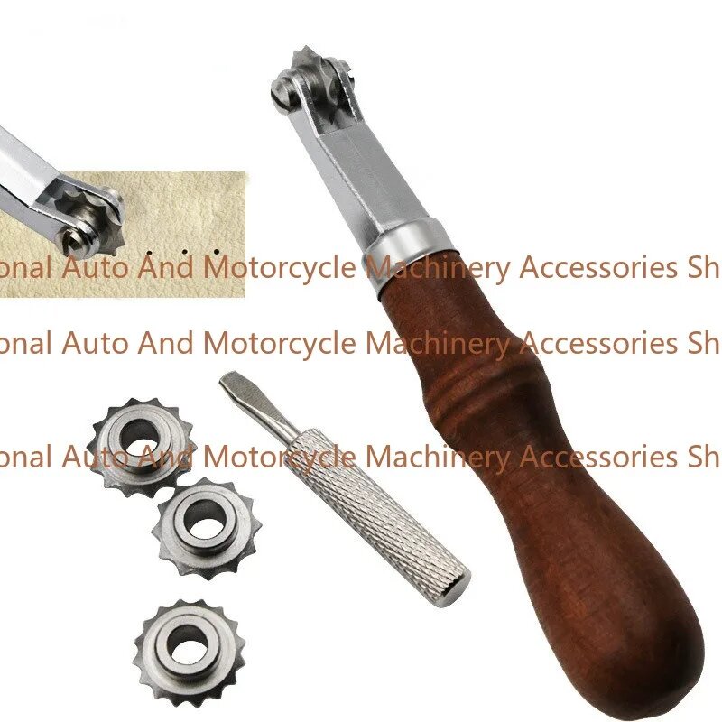 Колесо для перфорации кожи с деревянной ручкой