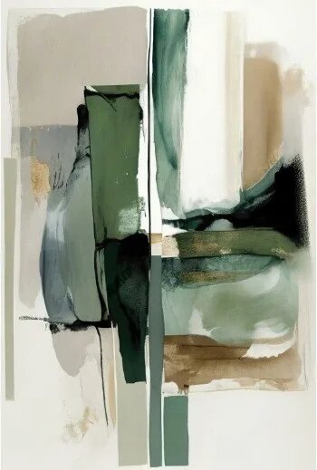 Абстрактная картина на холсте Темно-зеленый, PF 41677, 70x100cm no frame