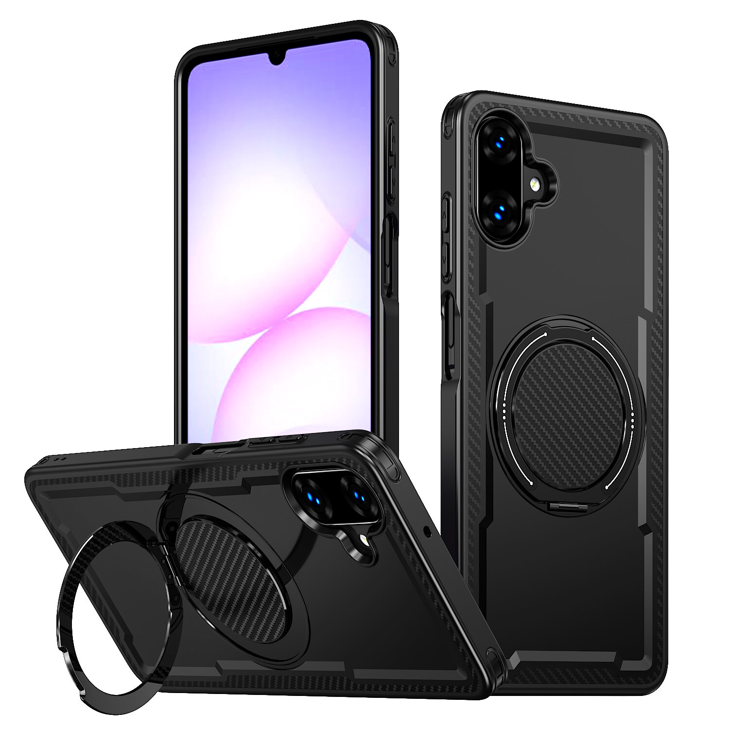 Чехол Для Samsung Galaxy A07/Самсунг Галакси A06, soft touch, накладка, поликарбонат (PC), защита камеры, ударопрочный, встроенная подставка, усиленные углы, Samsung, Samsung Galaxy A07, Samsung Galaxy A06