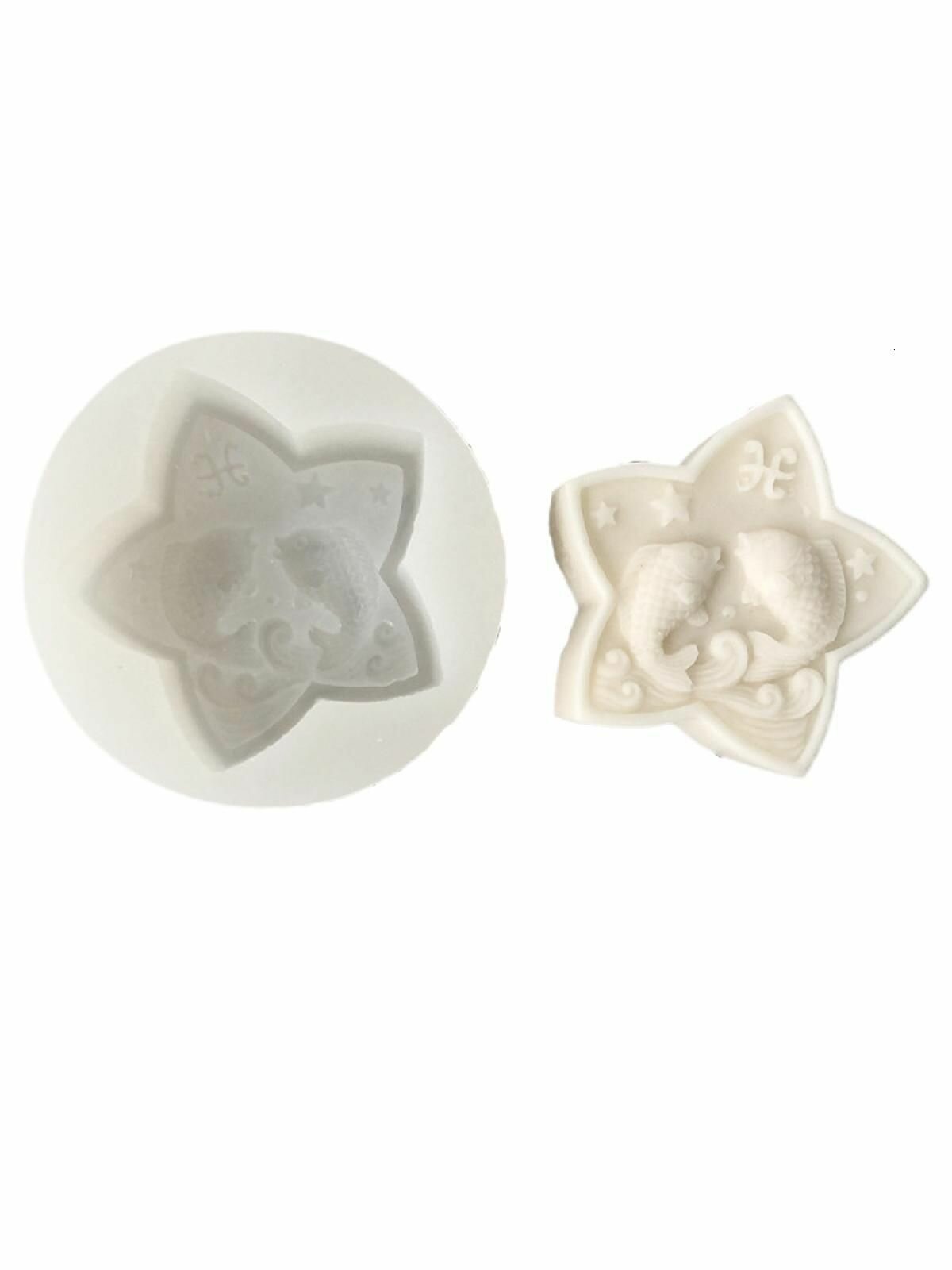 1 x Силиконовая форма для ручного мыла - 12 знаков зодиака - 8 Рыбы