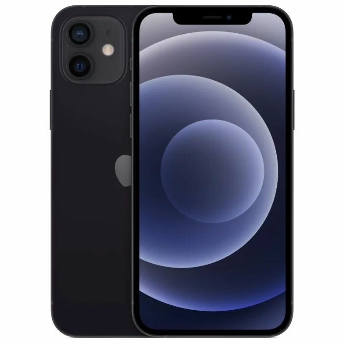 Смартфон Apple iPhone 12, 128GB, Black (Черный), Face ID, NFC, Bluetooth 5.0, LTE
