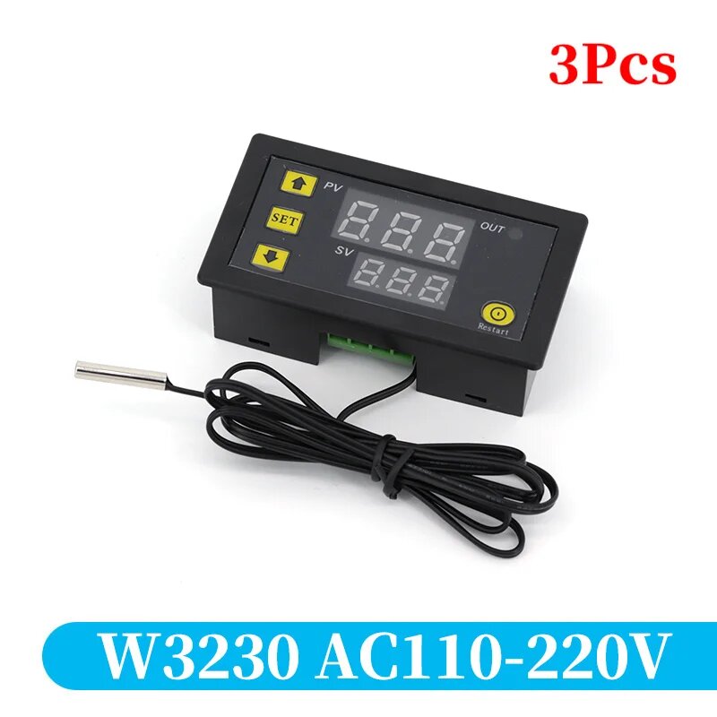 3шт. Цифровой терморегулятор W3230 AC110-220V