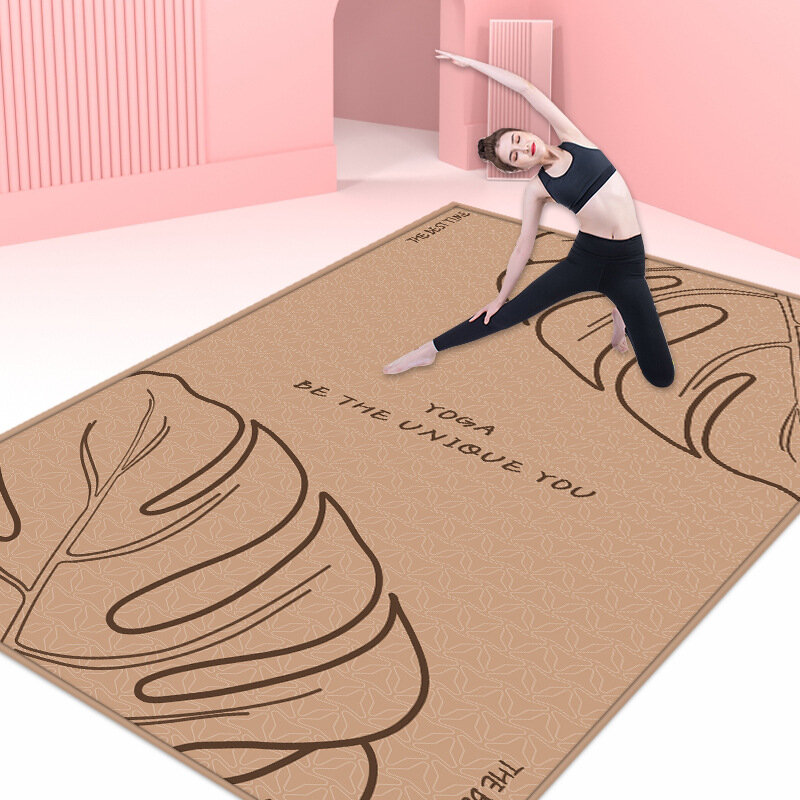 Йога-мат с бесшумной амортизацией, нескользящий танцевальный мат для мужчин и женщин, спортивный фитнес-мат с прыжковой скакалкой, удлиненный и расширенный йога-мат длинного стиля