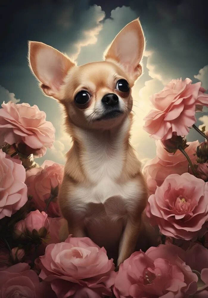 Алмазная Картина "Чихуахуа" 40х50 См Алмазная Вышивка / Картина Стразами Подарков