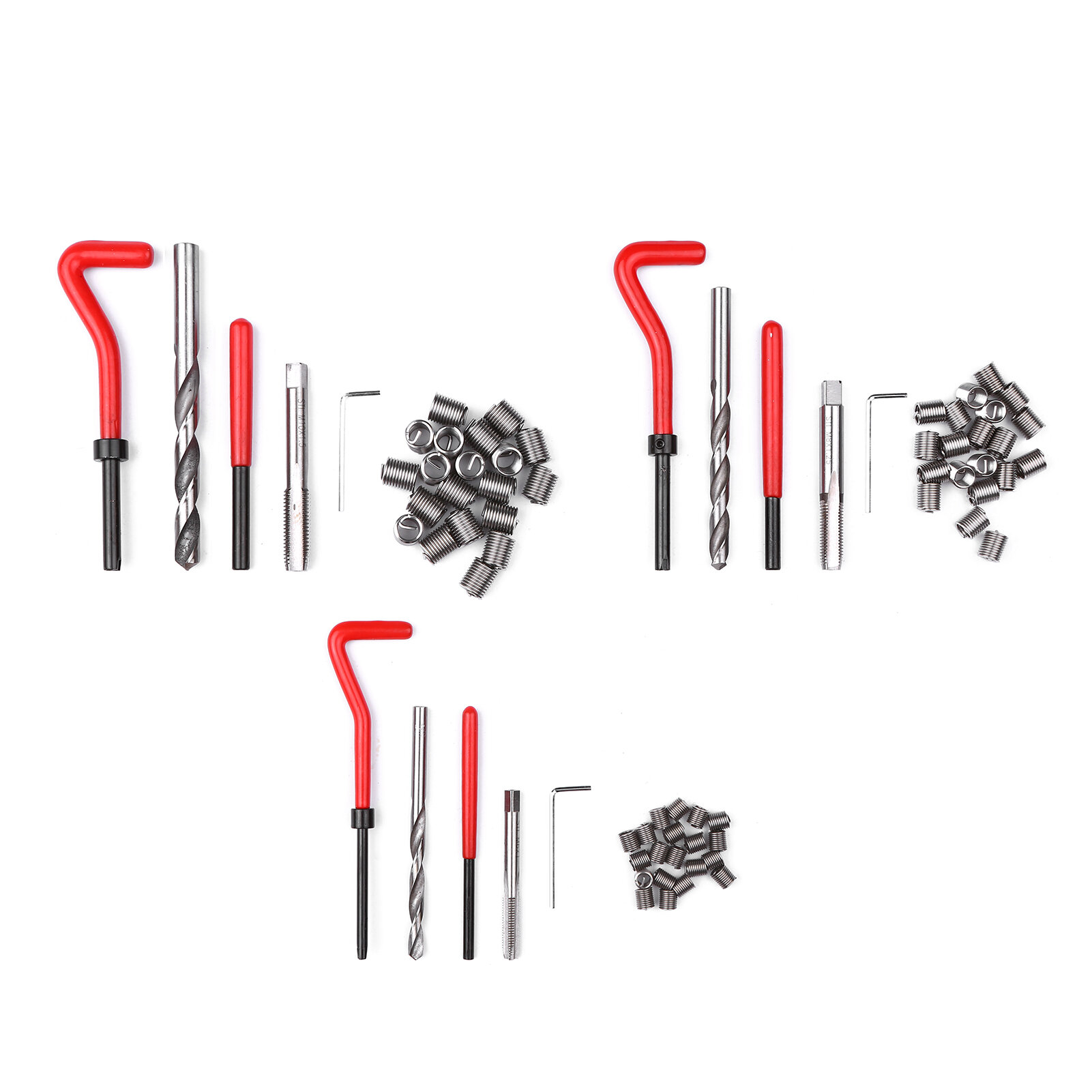 Набор для восстановления резьбы 75шт Метрический сверло HSS Helicoil Инструмент для восстановления поврежденной резьбы Инструменты для автомобилей Метрические вставки и наборы для ремонта резьбы M5-M8