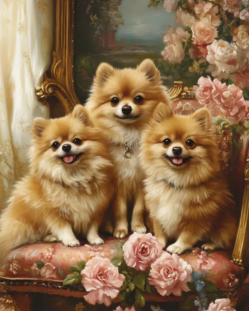 Алмазная Картина "Померанский Шпиц" 40х50 См Алмазная Вышивка / Картина Стразами Подарков