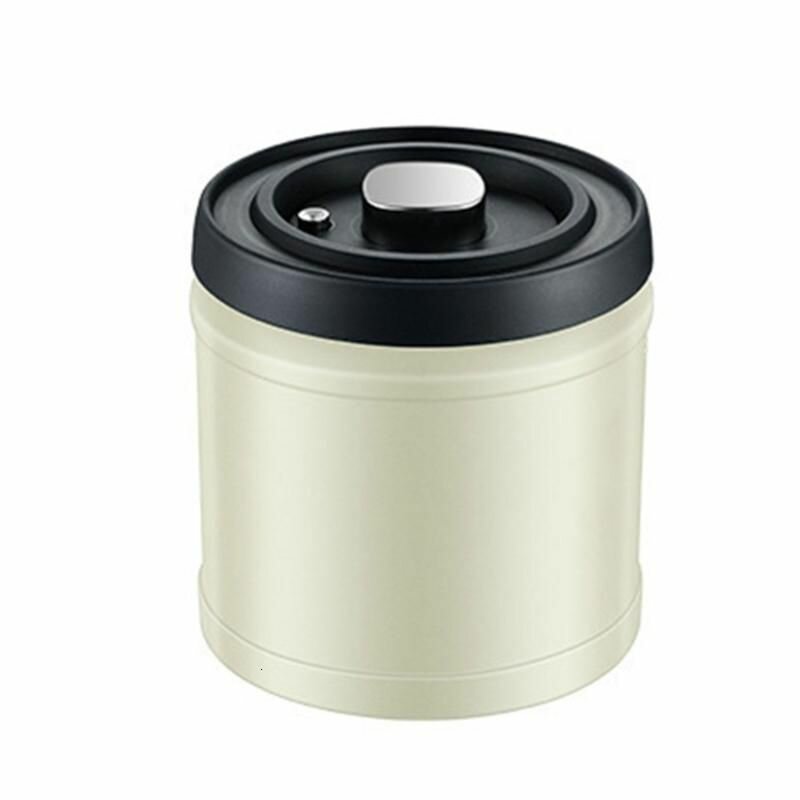 Вакуумные банки для хранения кофе из нержавеющей стали, Бежевый - L