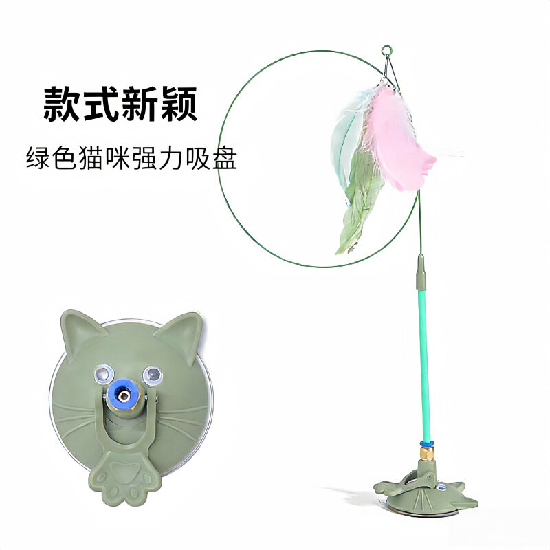 Прямая поставка с завода: длинная стальная проволока для кошачьего дразнильника, перо, колокольчик, замена головки дразнилки для кошек, интерактивная игрушка для самостоятельного развлечения, долговечная игрушка для кошек