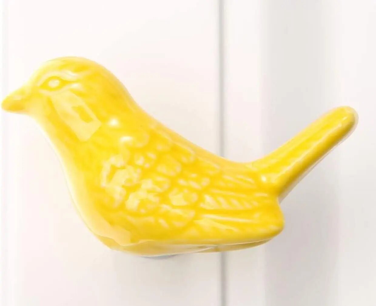 Керамическая ручка для шкафа в форме птицы YELLOW