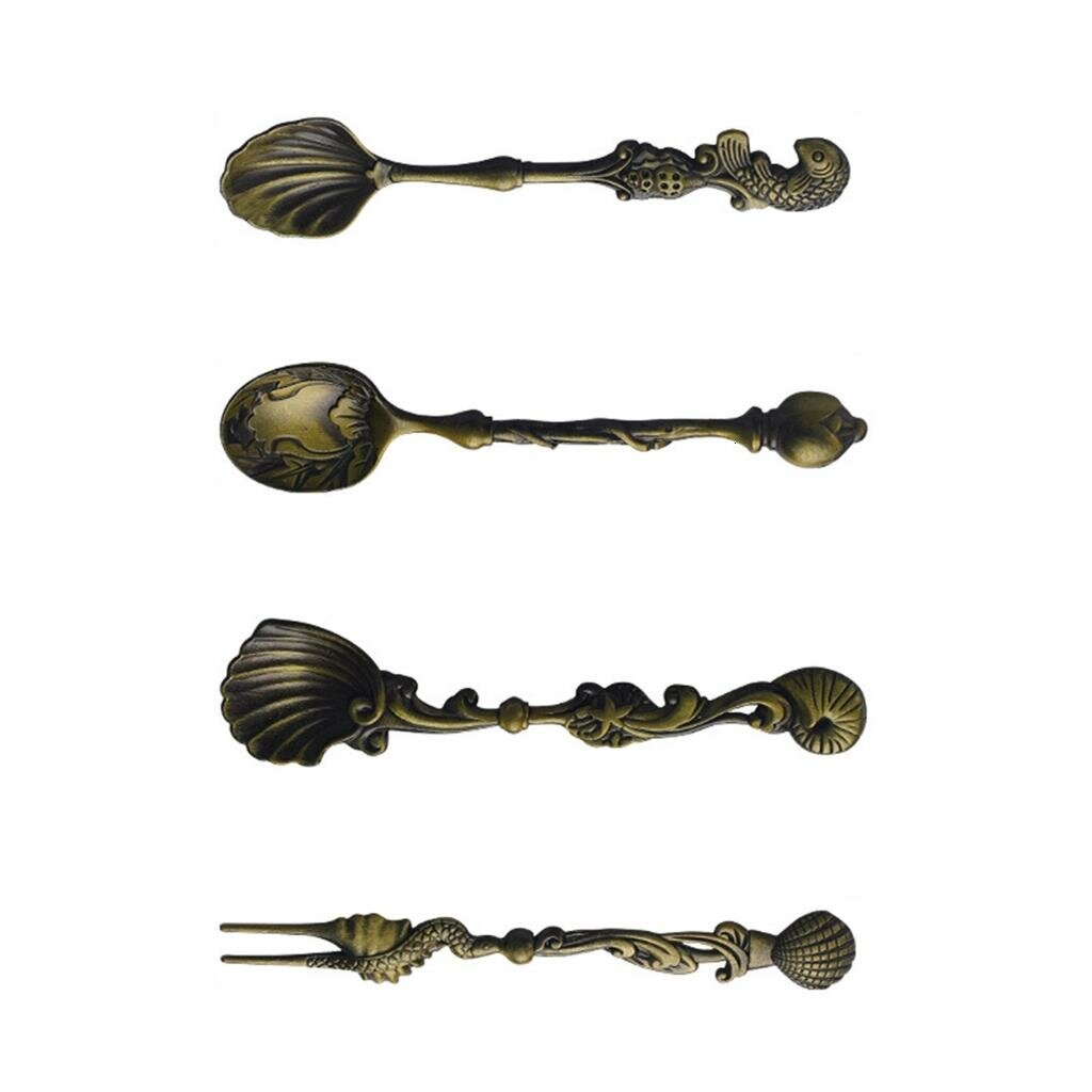 Набор ложек с эргономичной ручкой из цинкового сплава, Бронза